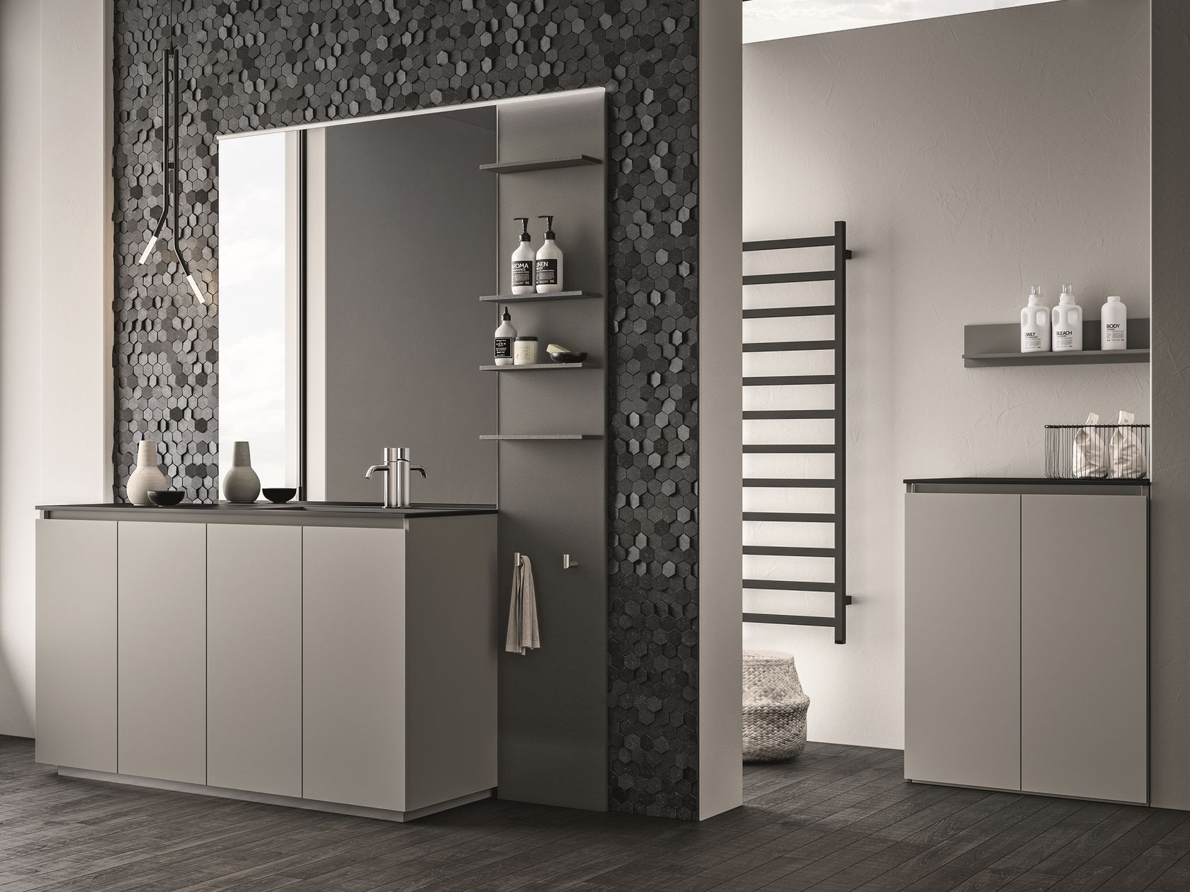 SEGNO Mobile bagno con base portalavatrice By Cerasa
