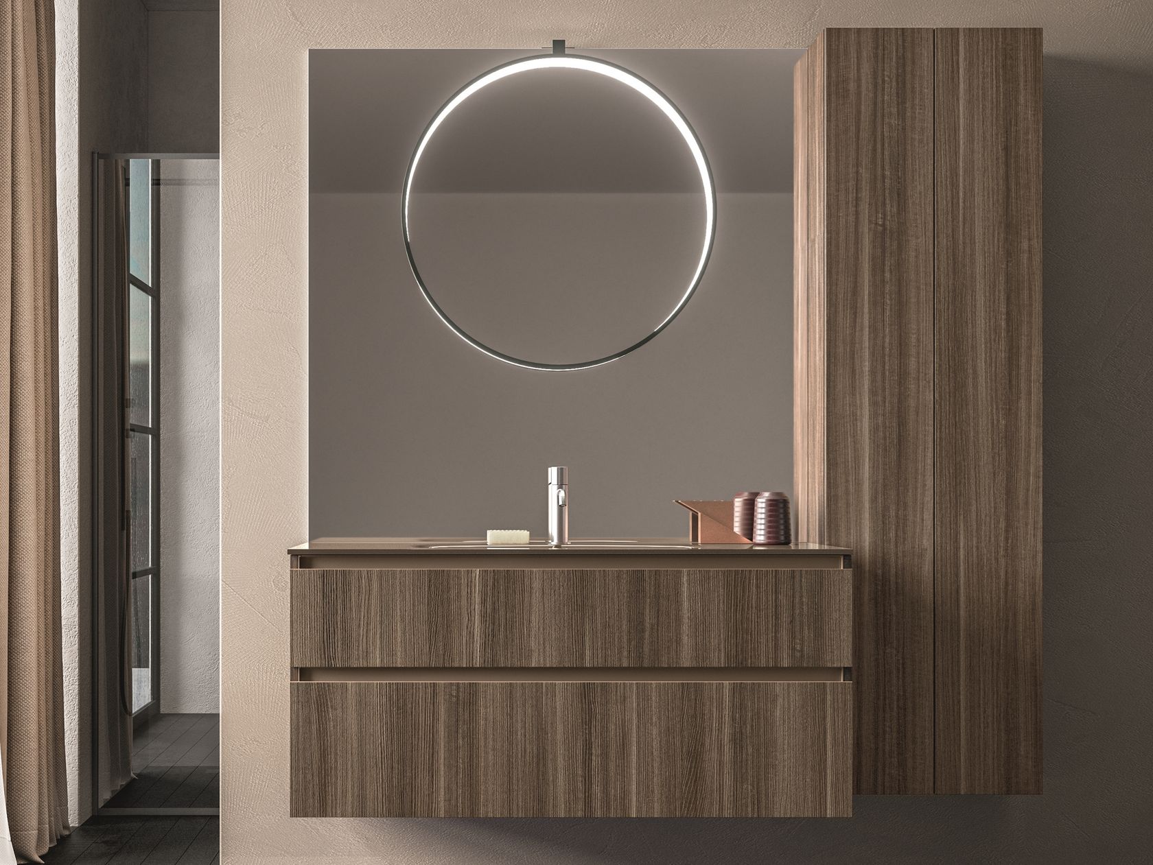 SEGNO Mobile bagno con base portalavatrice By Cerasa