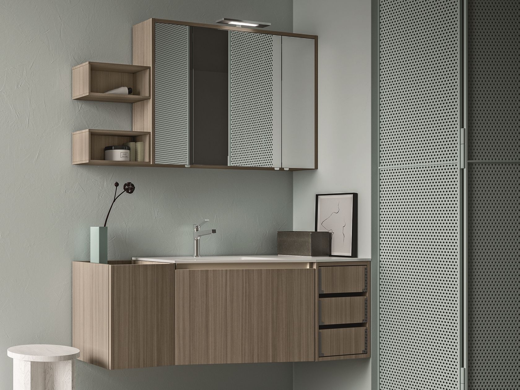 SEGNO Mobile bagno con base portalavatrice By Cerasa