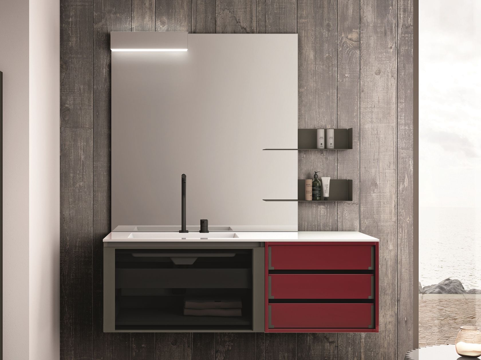 SEGNO Mobile bagno con base portalavatrice By Cerasa