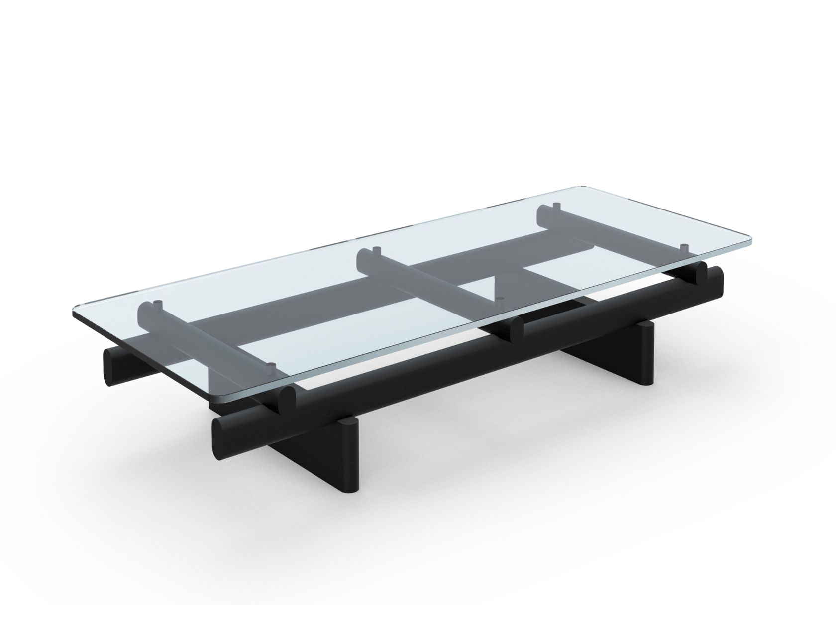 SENGU Low rectangular wood and glass coffee table By Cassina | design ...