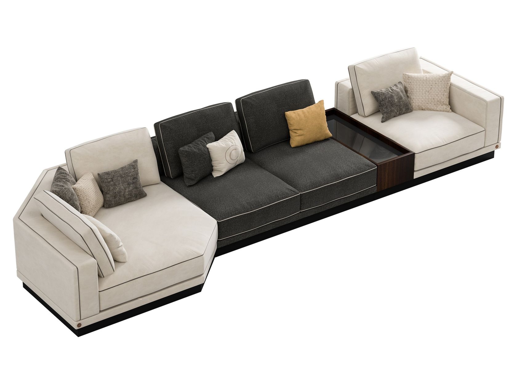SESTO SENSO Sectional leather and fabric sofa By CPRN HOMOOD | design ...