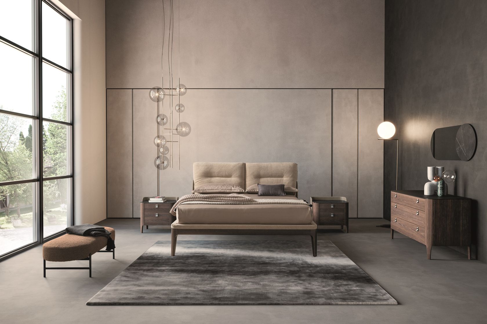 SETTANTA Upholstered wooden double bed By Dall'Agnese | design Imago Design
