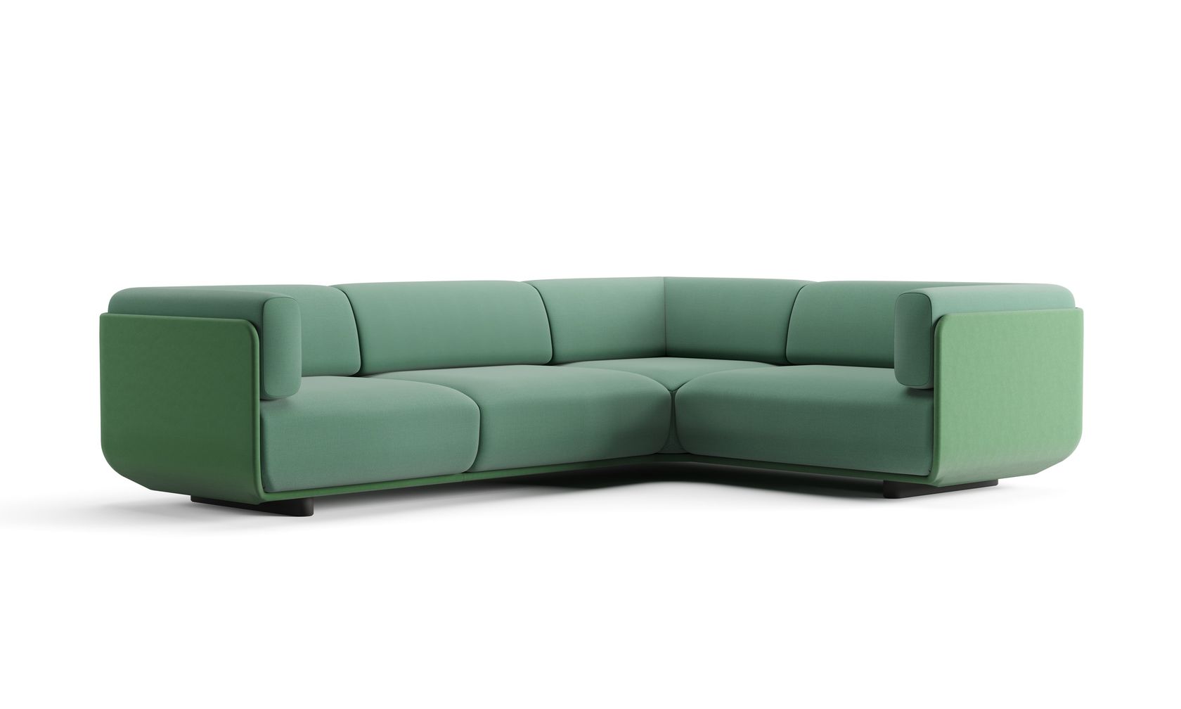 SHAAL Sectional leather and fabric sofa By Arper | design Doshi Levien