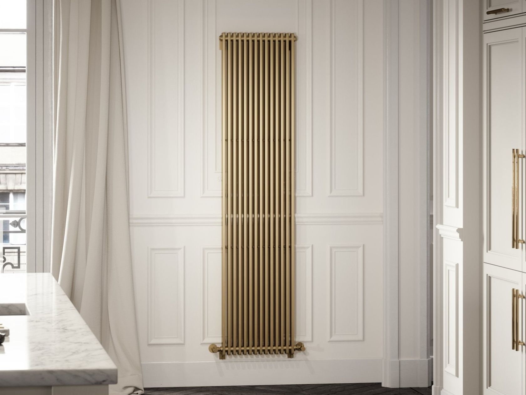 SHADOW Vertical wall-mounted decorative radiator By LUSSO