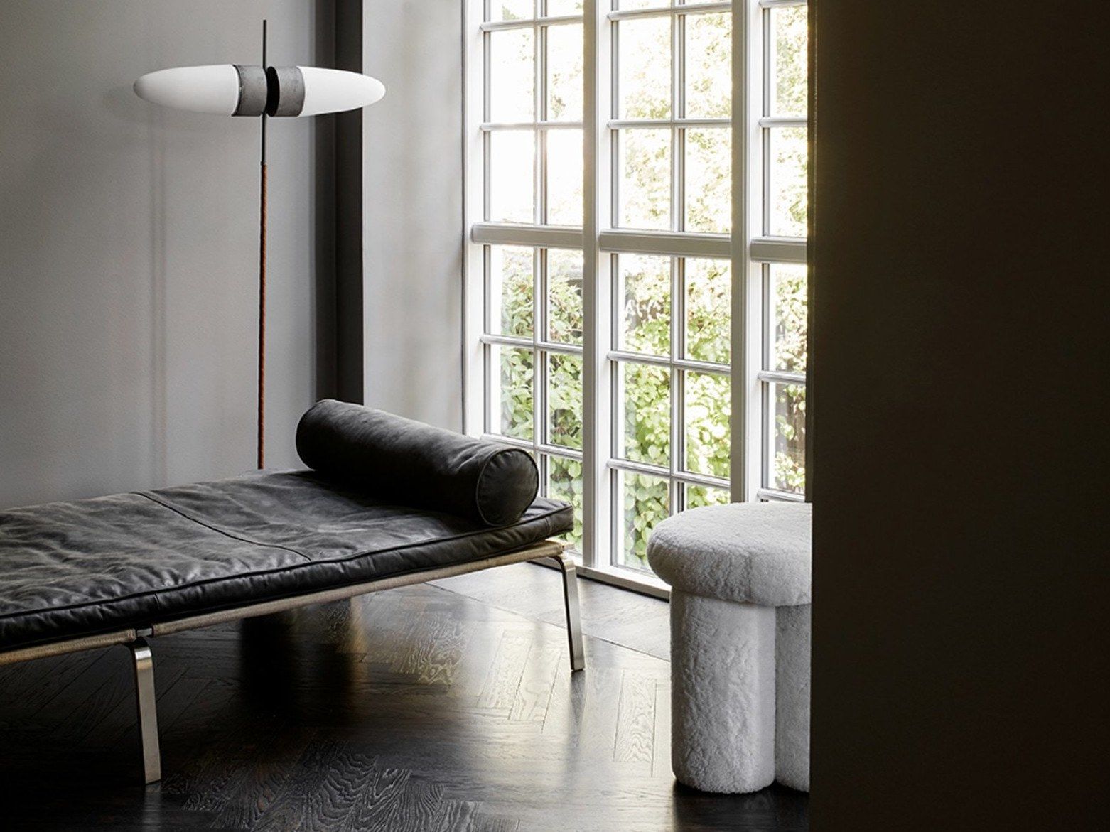 BIG FOOT Low upholstered Sheepskin stool By 101 Copenhagen | design ...