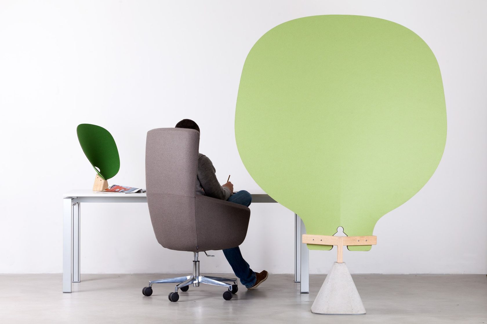 Mobile freestanding felt office screen SHIELD By True Design design ...