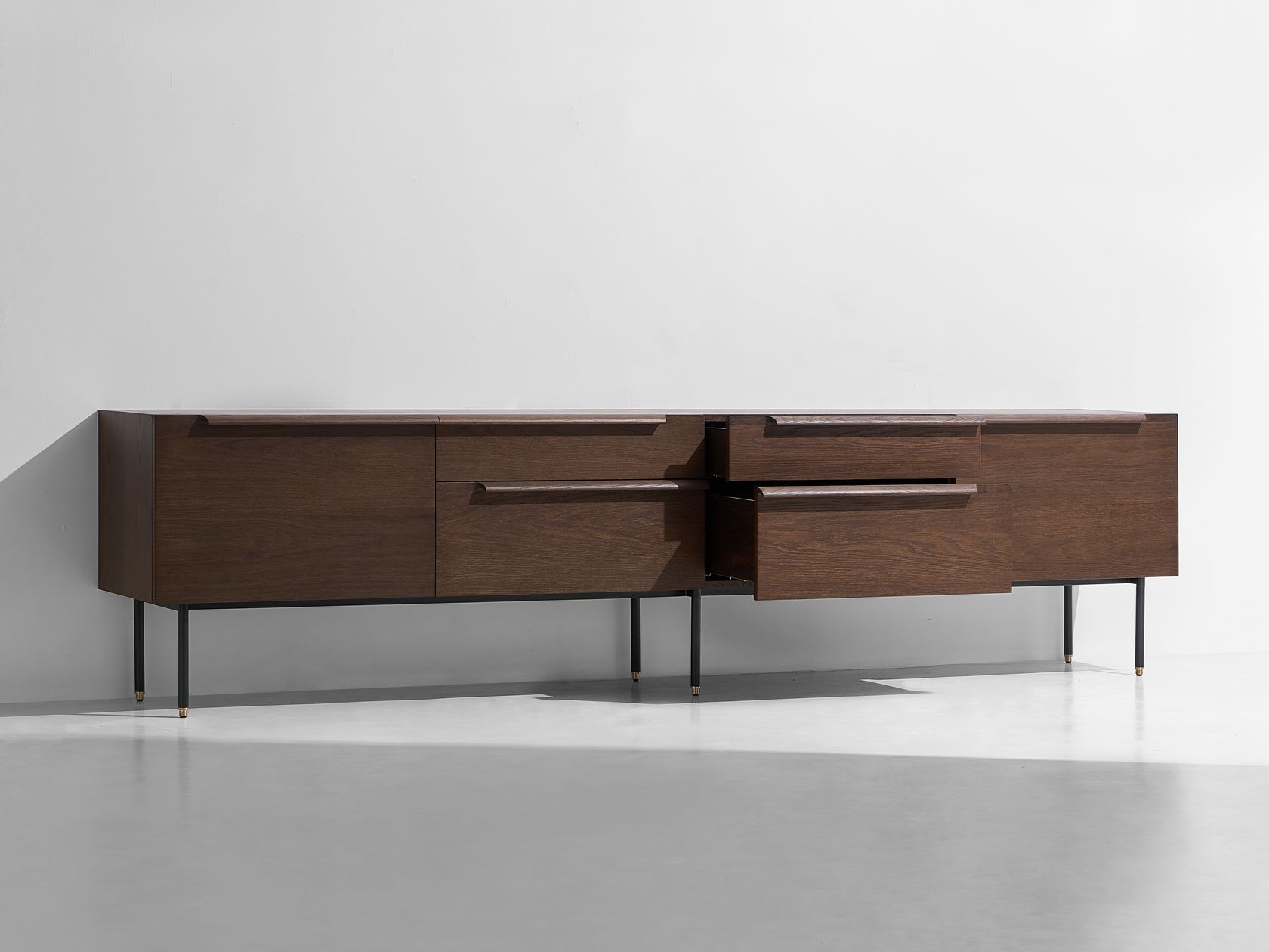 STACKING HIGH Steel and wood sideboard with drawers By District Eight