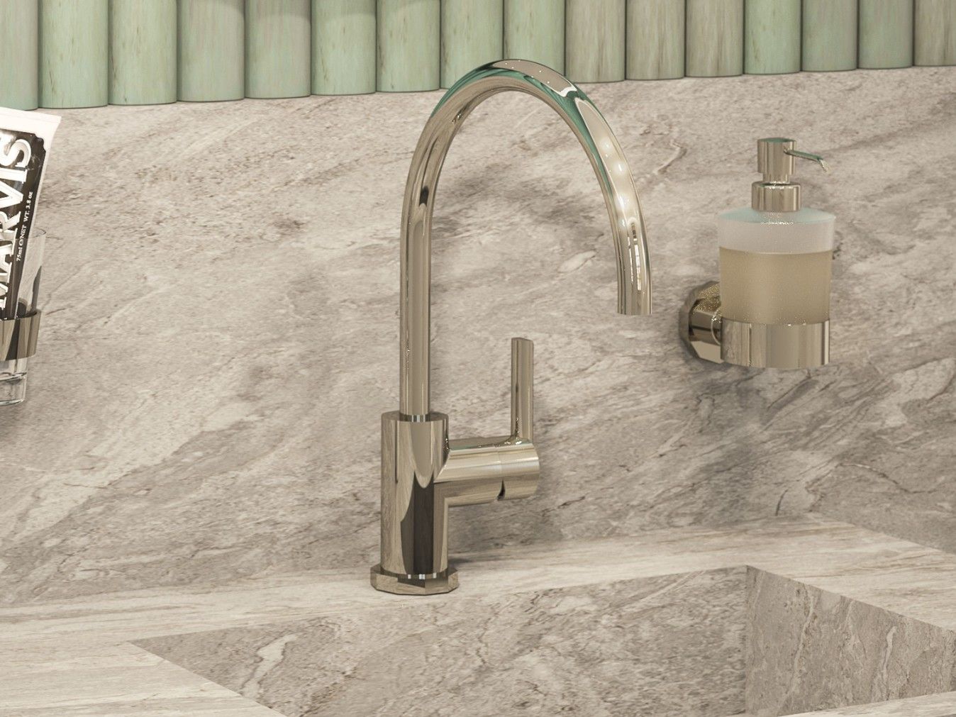 LES ONDES Wall mounted basin mixer By THG Paris | design Gilles & Boissier