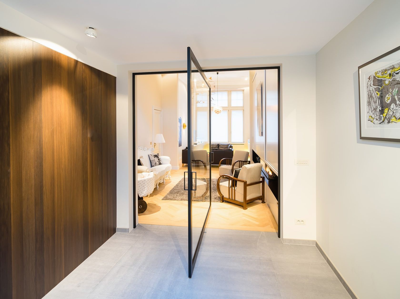 PIVOTING ROOM DIVIDERS Glass and aluminium offset axis pivot door By ...