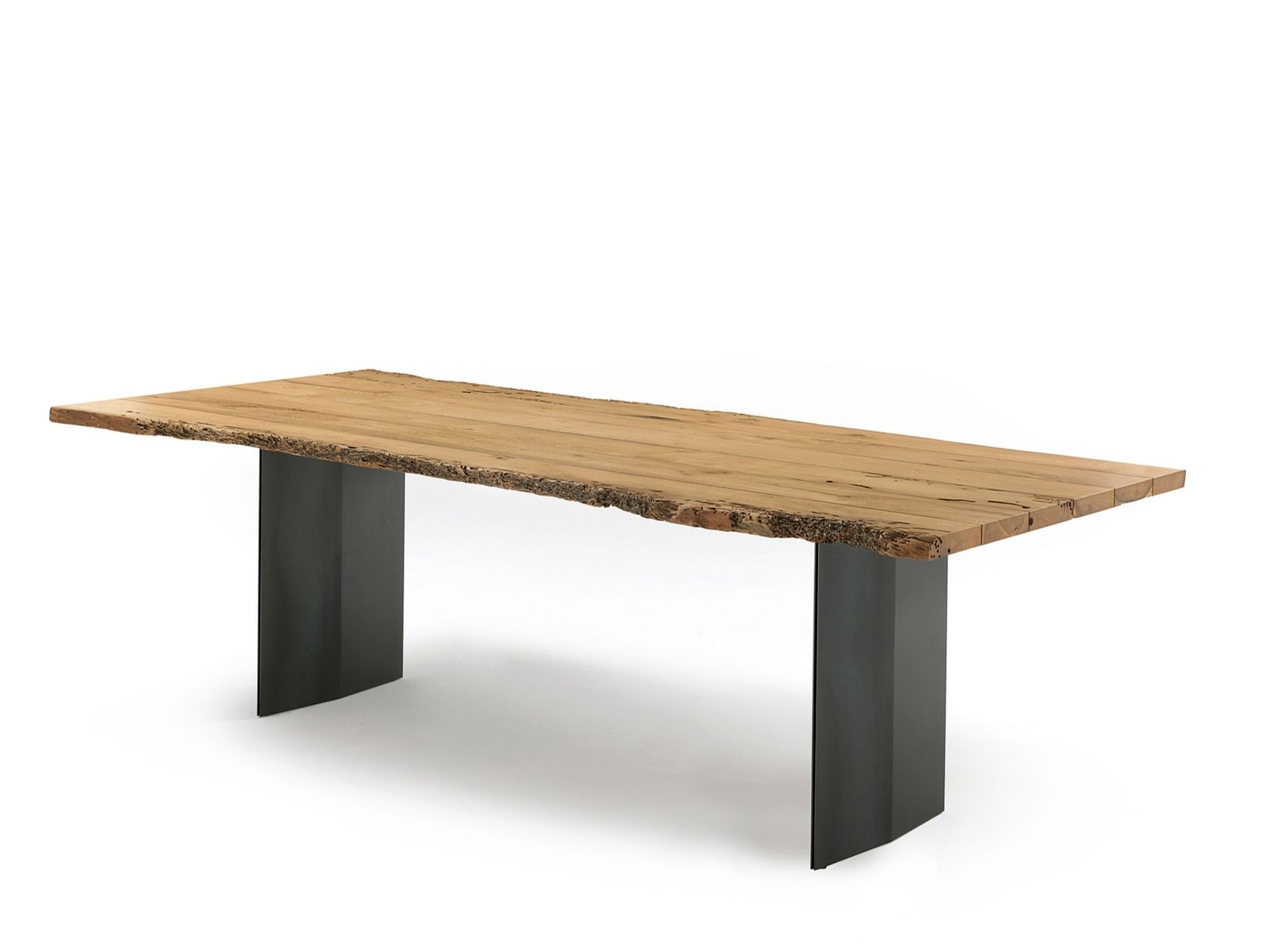 SKY-NATURA BRICCOLA Rectangular table with briccola wood top and iron ...