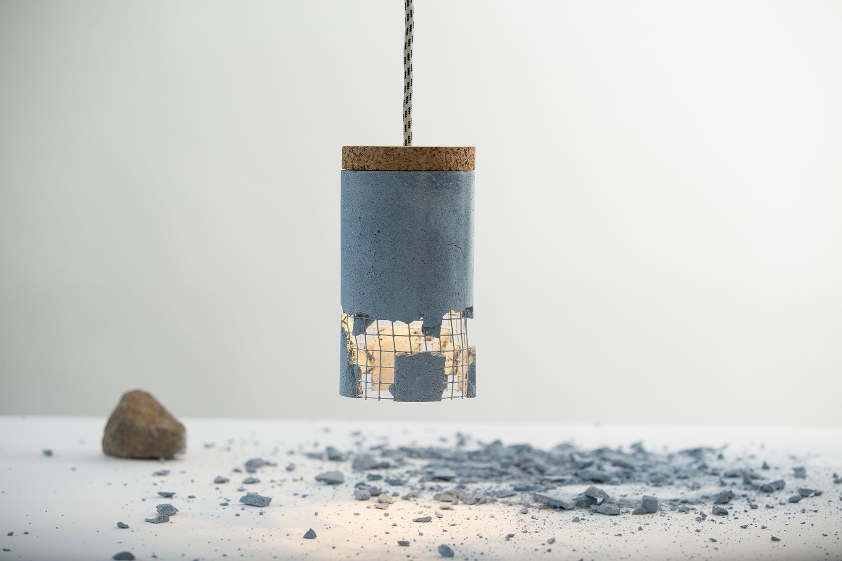 LED concrete pendant lamp SLASH By UBIKUBI design Dragos Motica