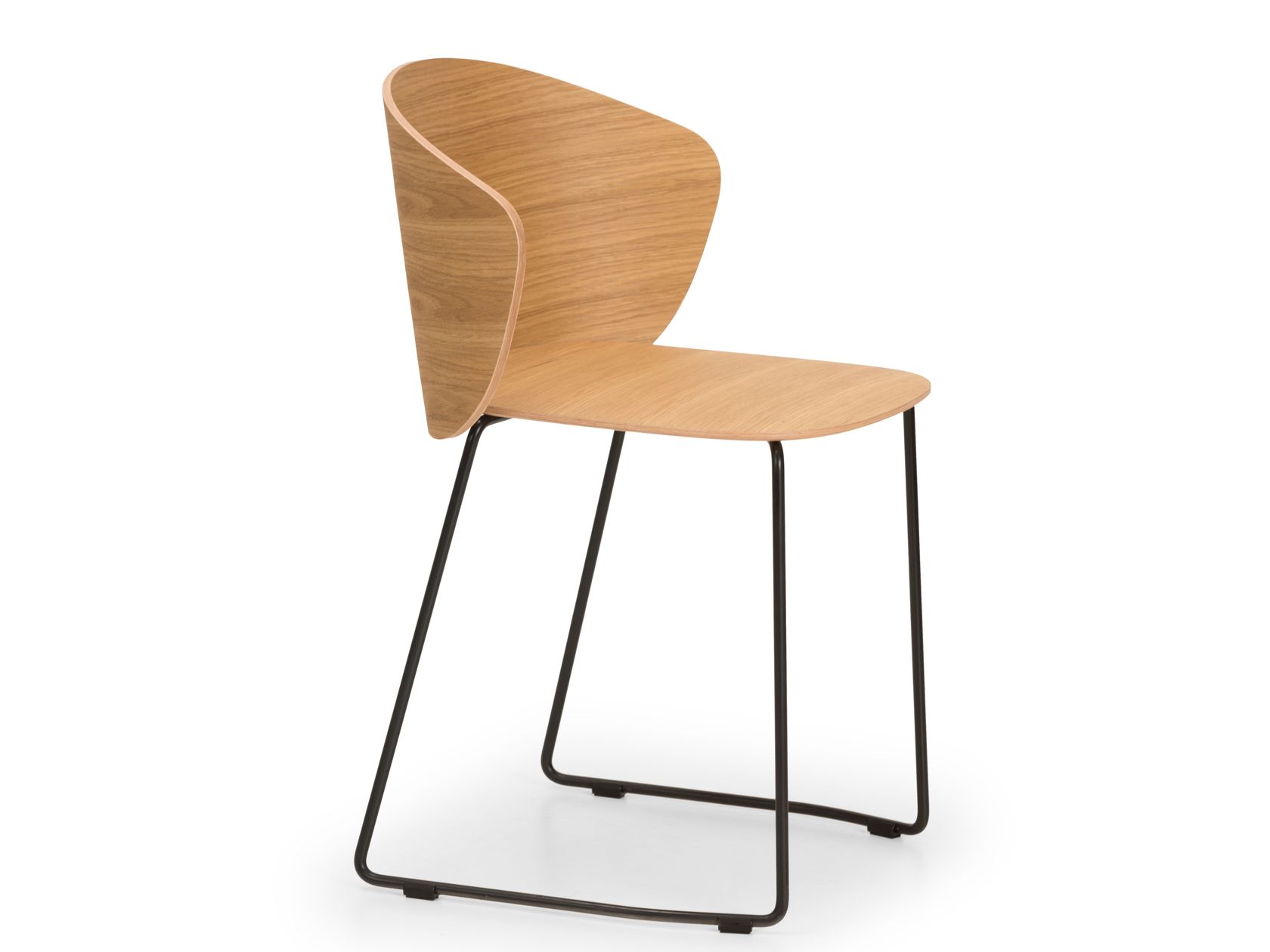 NOT WOOD Stackable sled base steel and wood chair By True Design ...