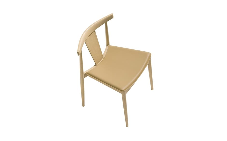 Stackable open back beech chair with integrated cushion SMILE SI0326 ...
