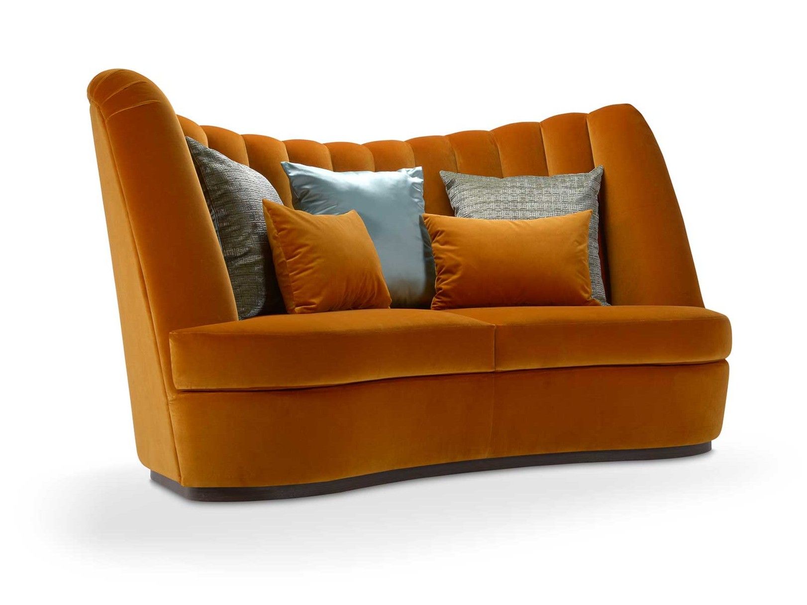 THALIA 3 seater curved fabric sofa By Domingo Salotti