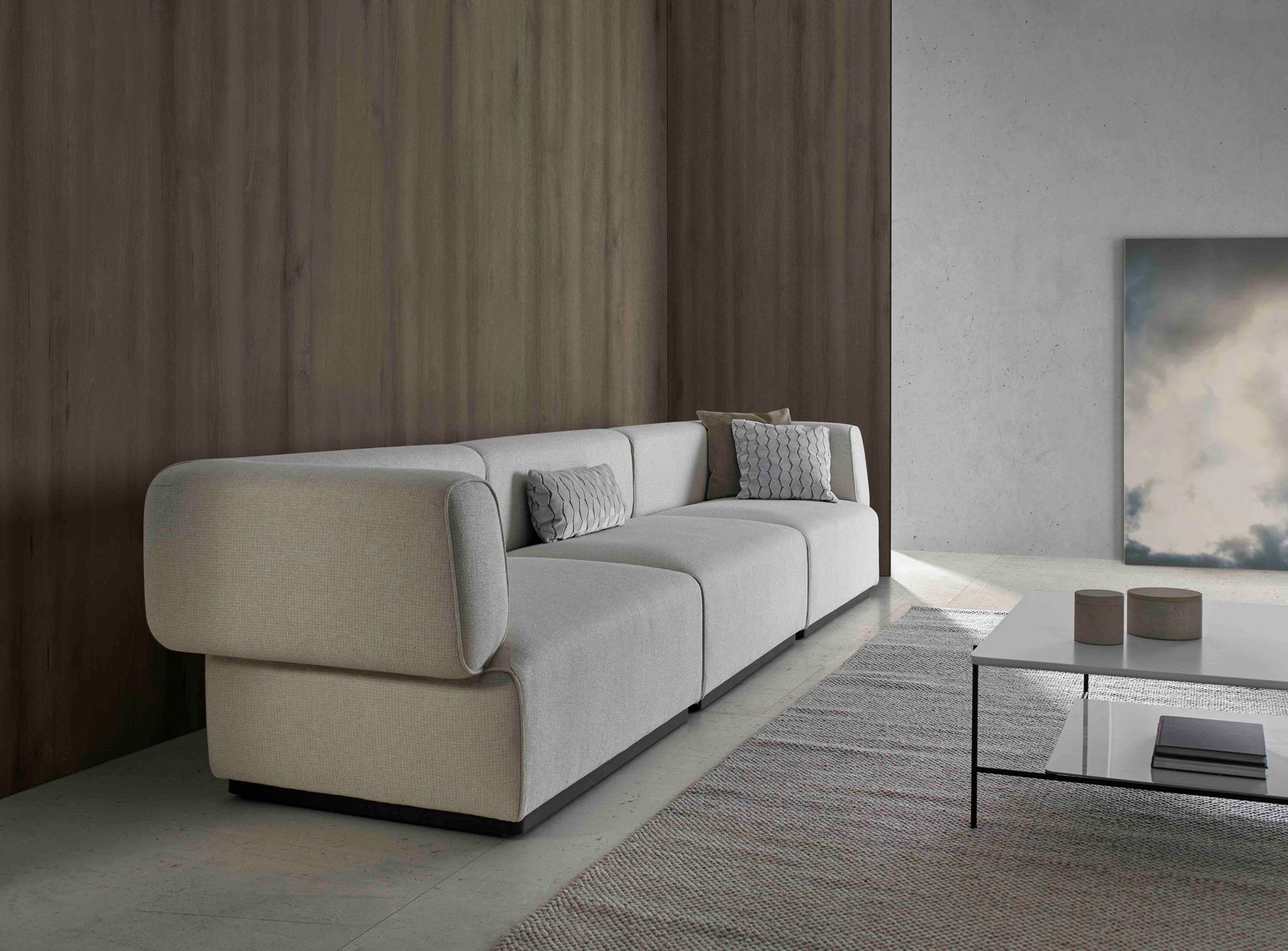 HUG Sectional modular fabric sofa By Lebom | design Francesc Rifé