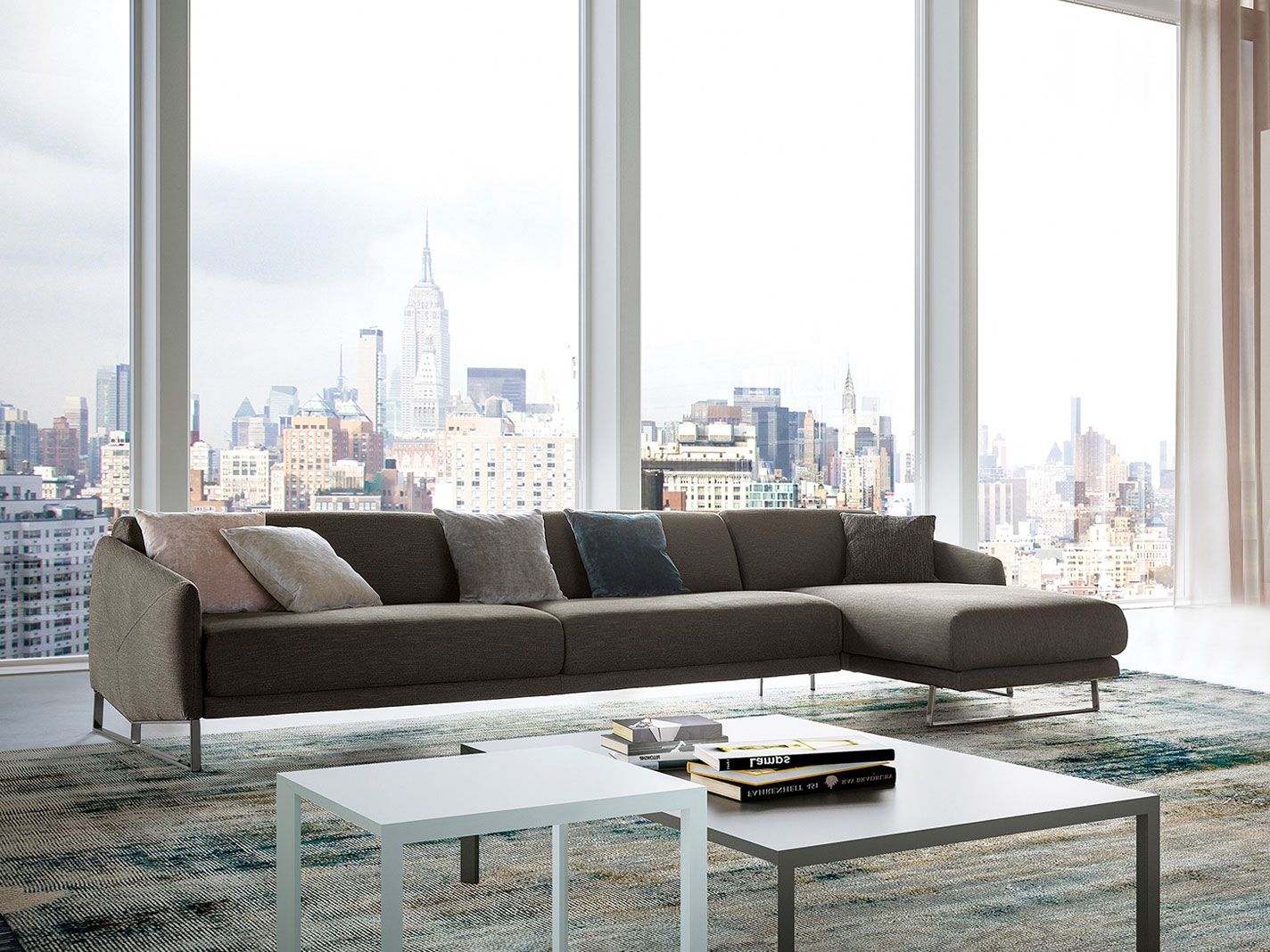 ASOLO | Divano con chaise longue By PIANCA design Emilio Nanni