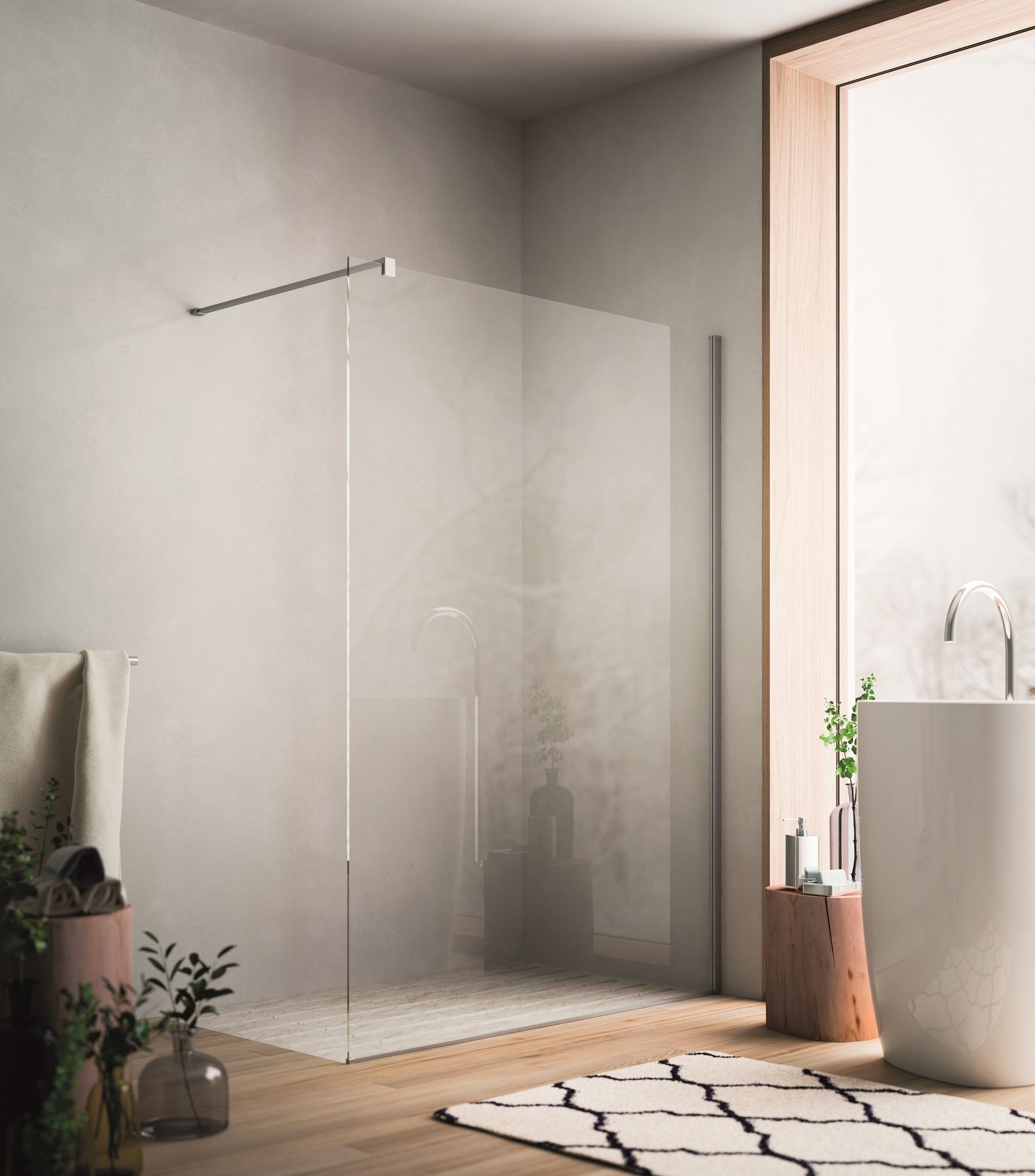 Crystal Walk in shower SOHO MK0 Showering Collection By Glass1989