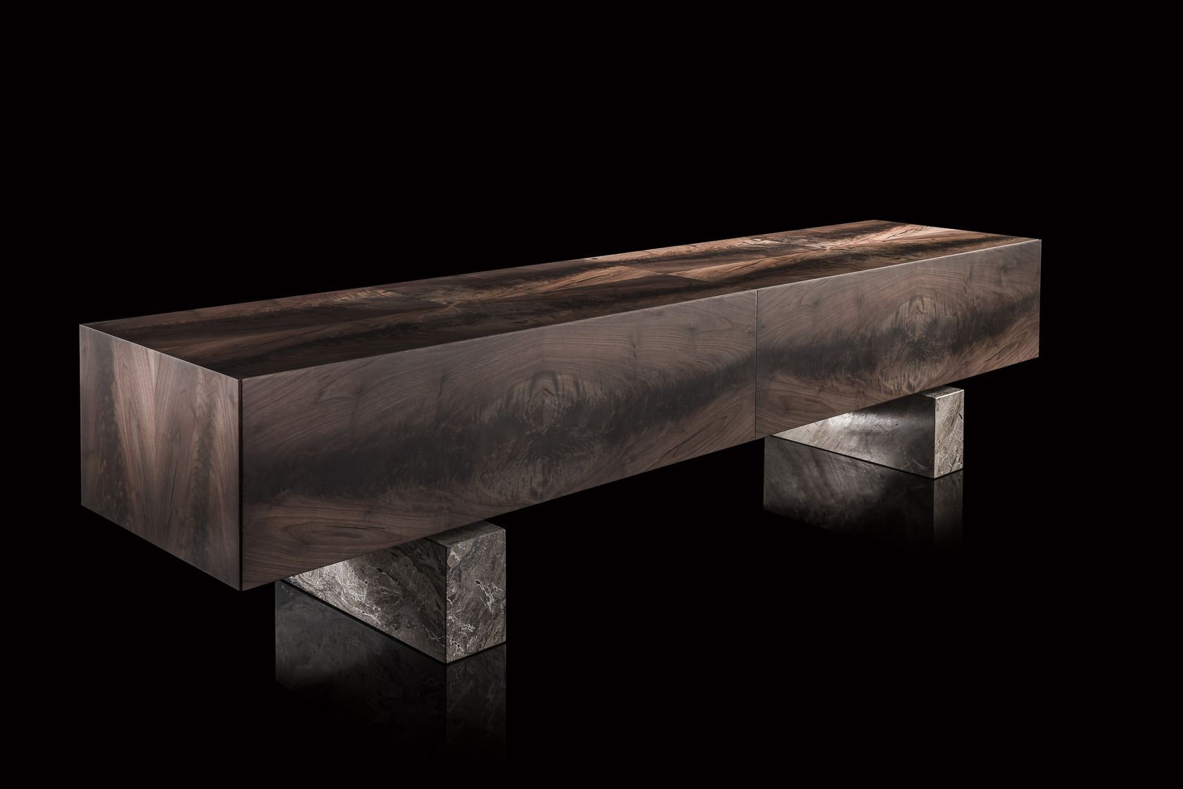 SLIM SIDE Solid wood sideboard with flap doors By Henge | design ...