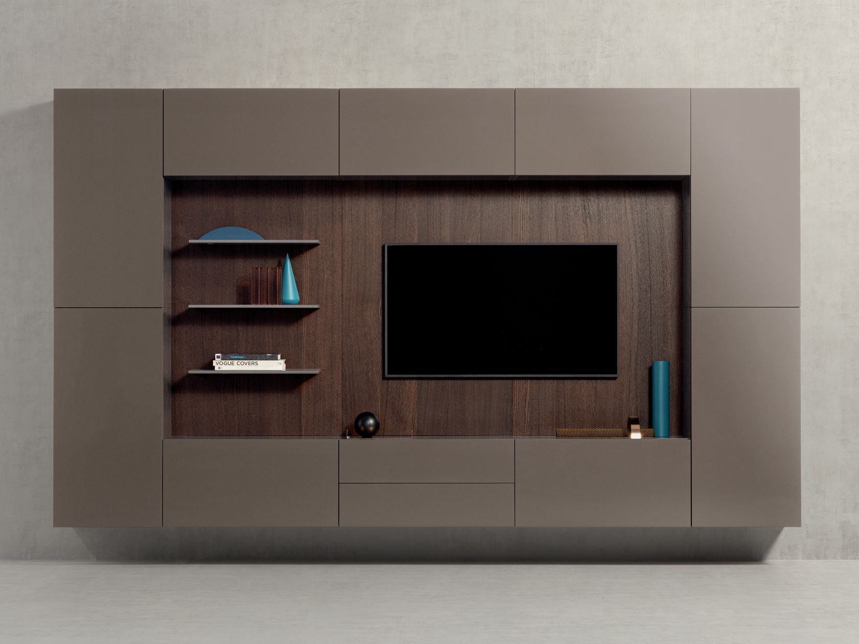 SPAZIO 02 Sectional wooden storage wall By PIANCA