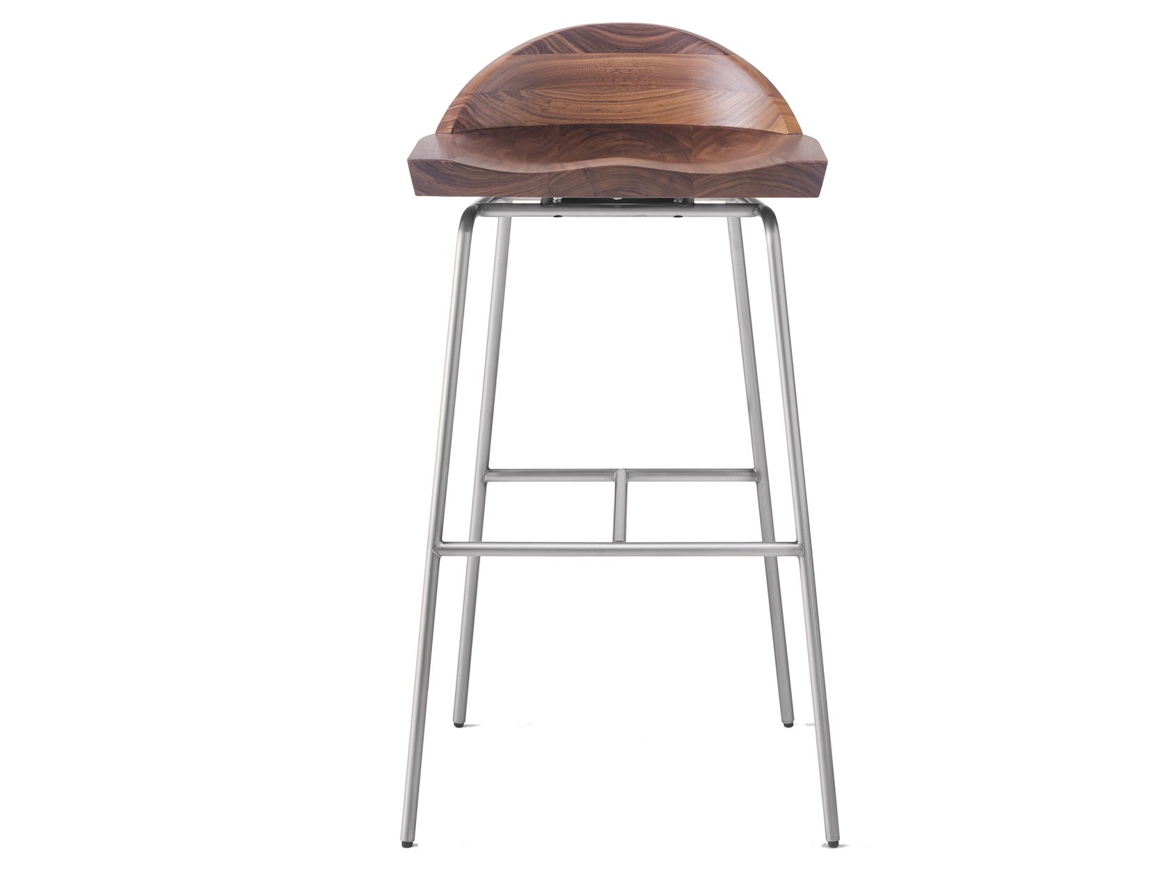 SPINDLE Steel and wood bar stool with back By BassamFellows | design ...
