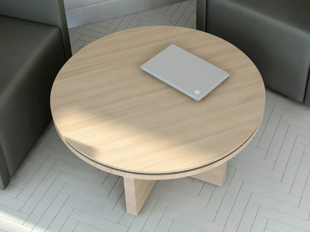 Round melamine-faced chipboard coffee table STATUS | Coffee table ...