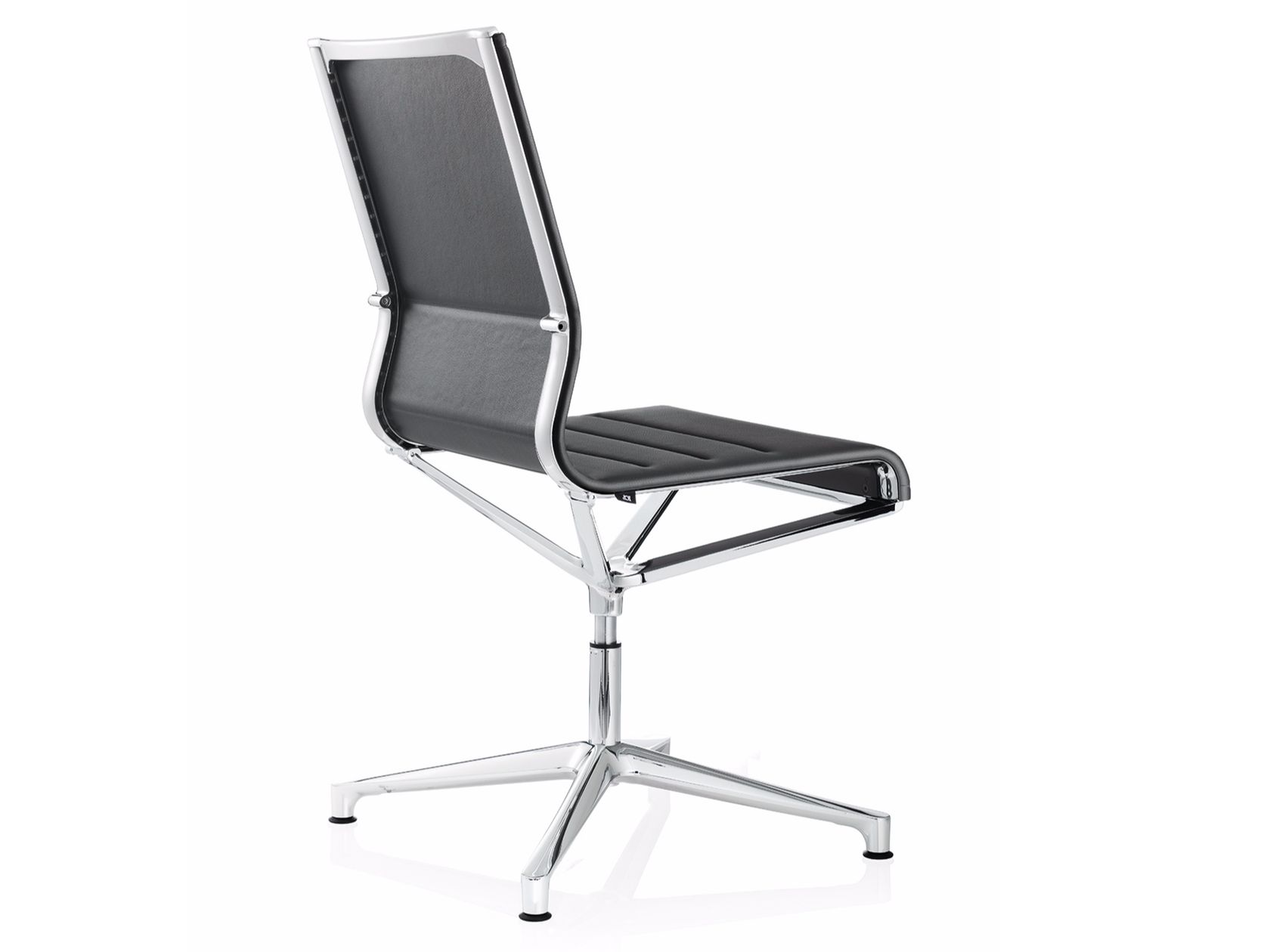 STICK CHAIR Swivel leather office chair with 4-Spoke base By ICF