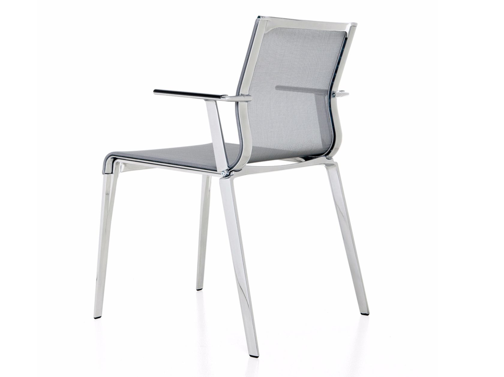 STICK CHAIR Leather chair with armrests By ICF