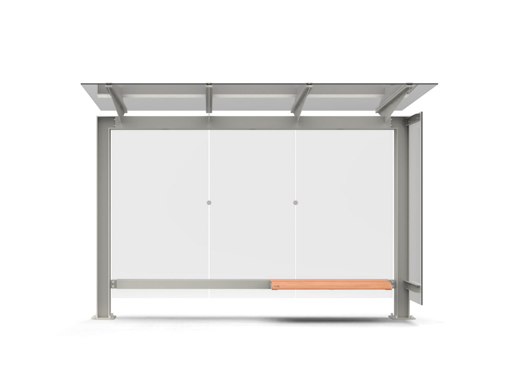 Glass and steel porch for bus stop STINGRAY By City Design