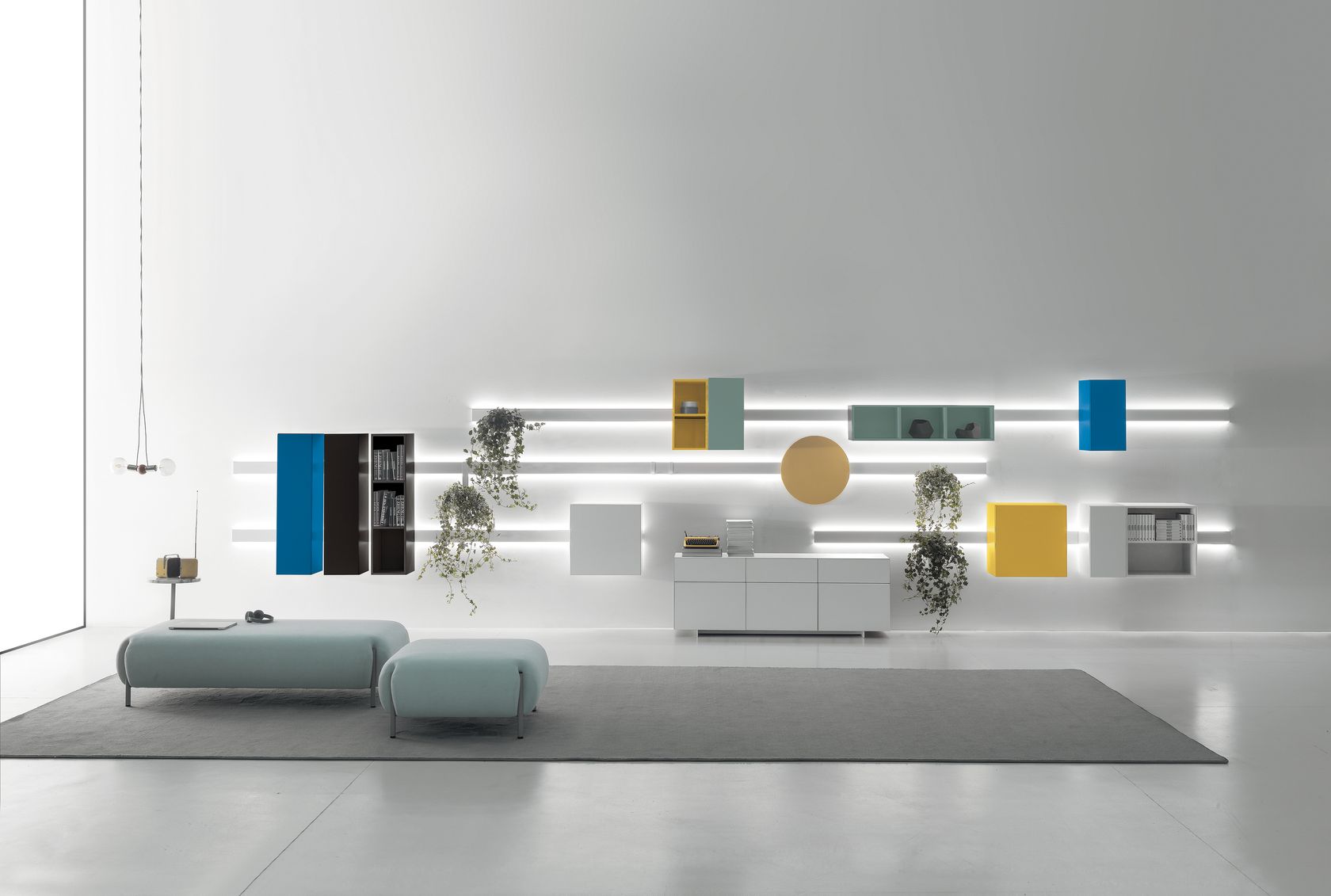 MILO Sectional melamine storage wall with secretary desk By DVO ...