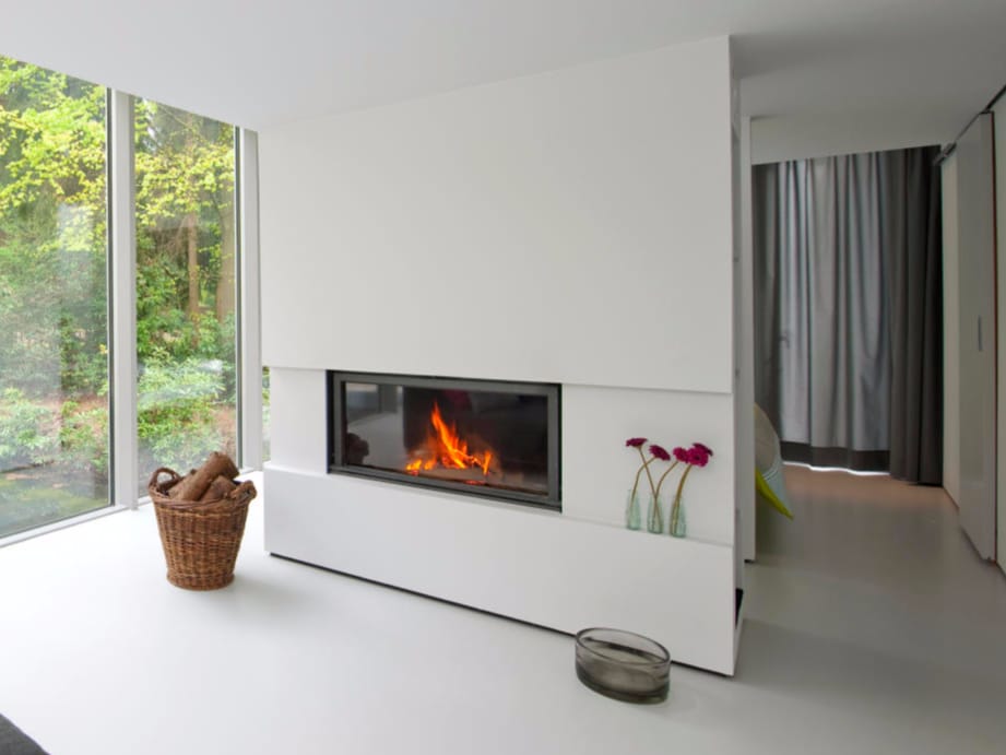 Chimenea de leña empotrada en acero y vidrio STÛV 21/125 Colección Stûv ...