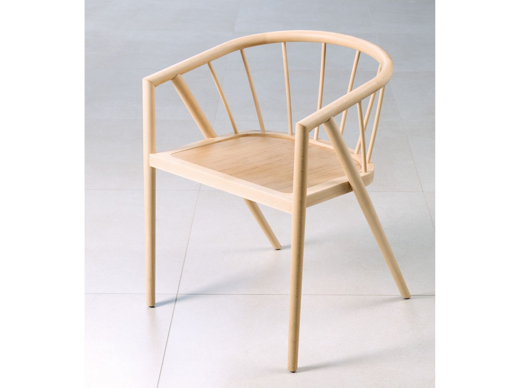 SUNSET | Chair Wood veneer chair with armrests By Porcelanosa