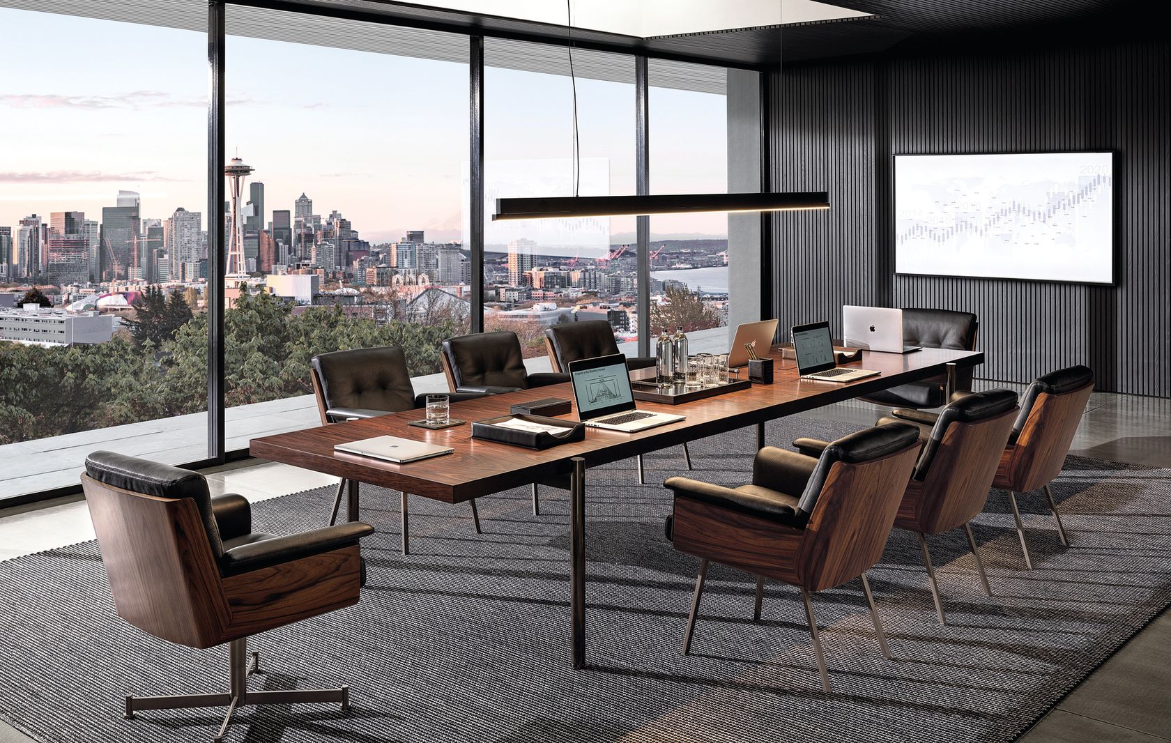 SUPERQUADRA Rectangular table in rosewood and marble By Minotti ...