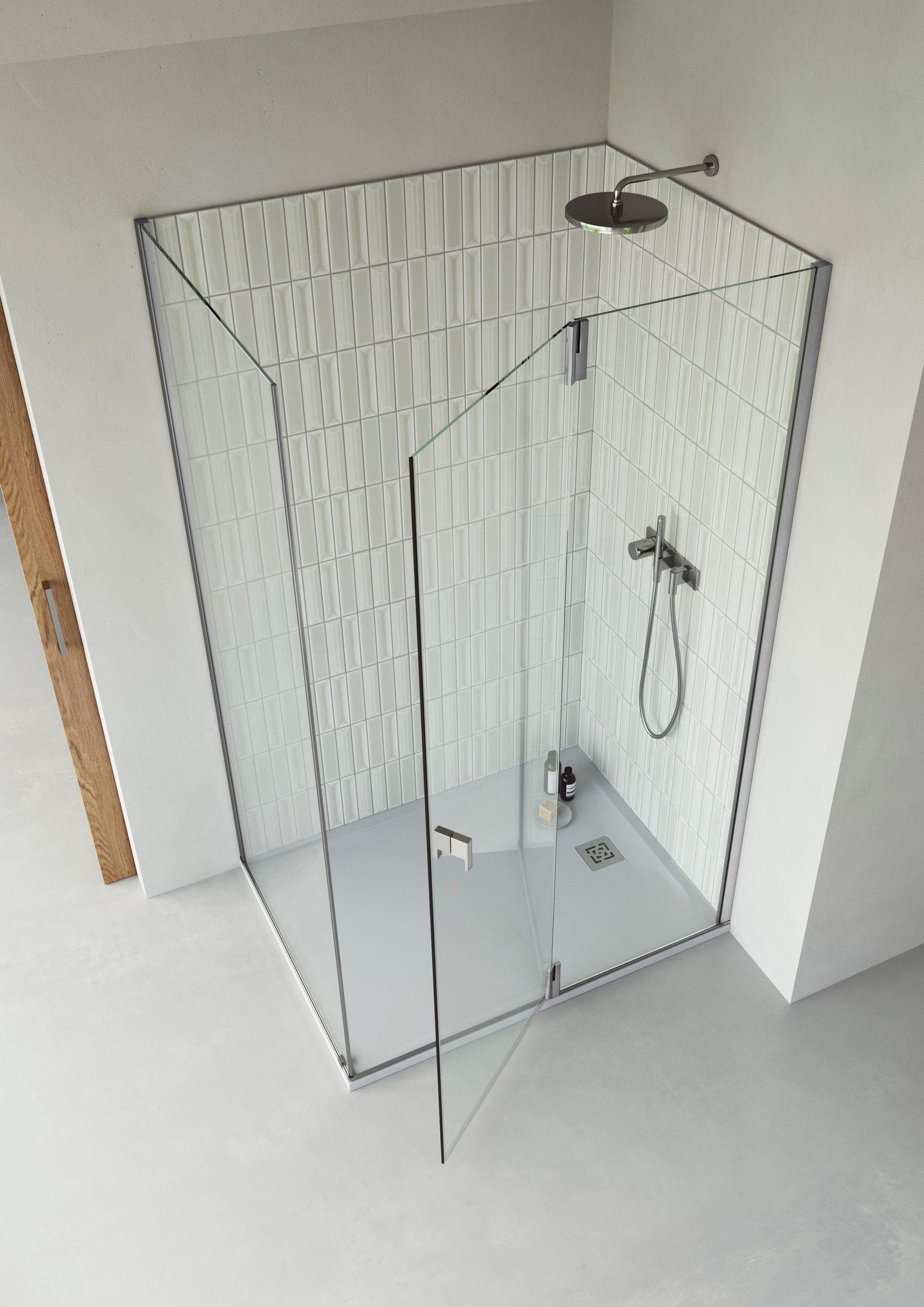 SUPERSINTESI XA+XF Box doccia in vetro con porta a battente By VISMARAVETRO