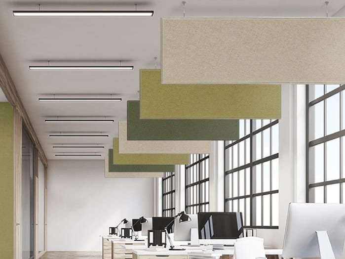 Polyester fibre acoustic baffles T-LIGHT BAFFLE TAILOR MADE Collection ...