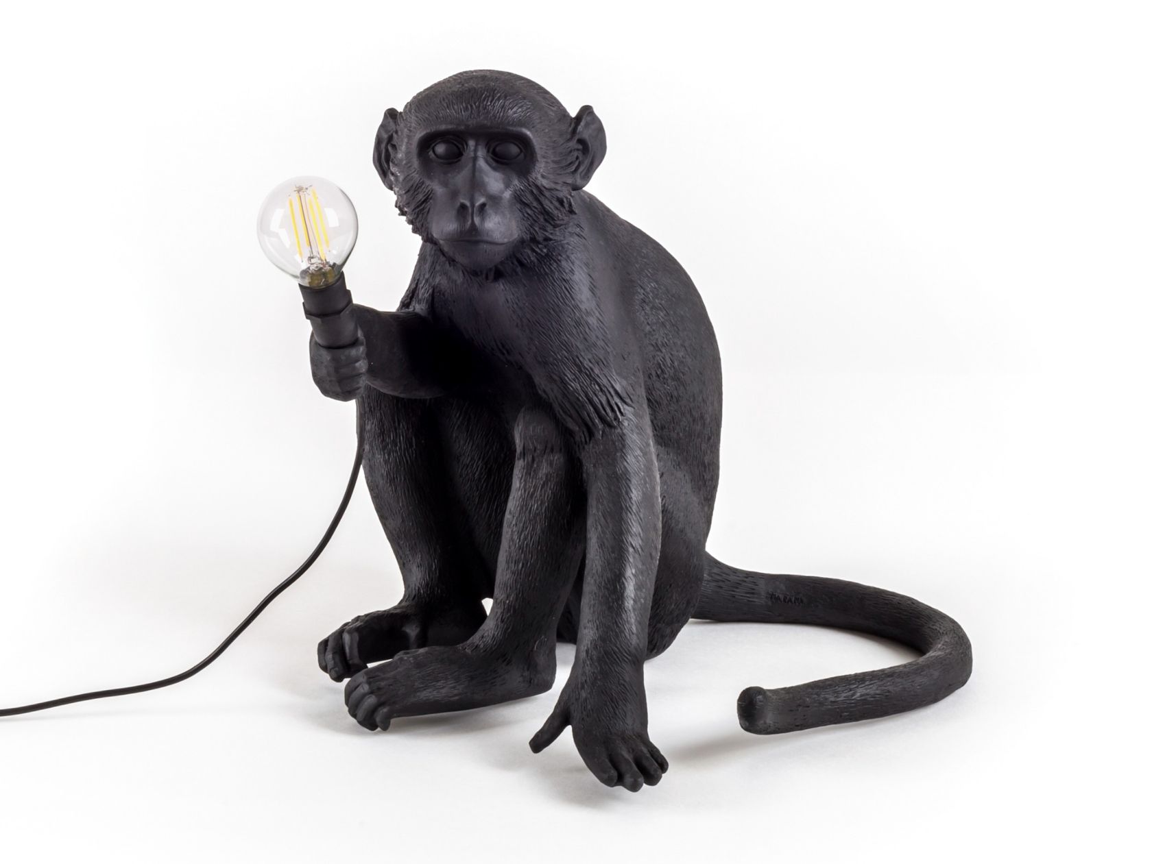 THE MONKEY LAMP BLACK SITTING floor lamp By Seletti design Marcantonio