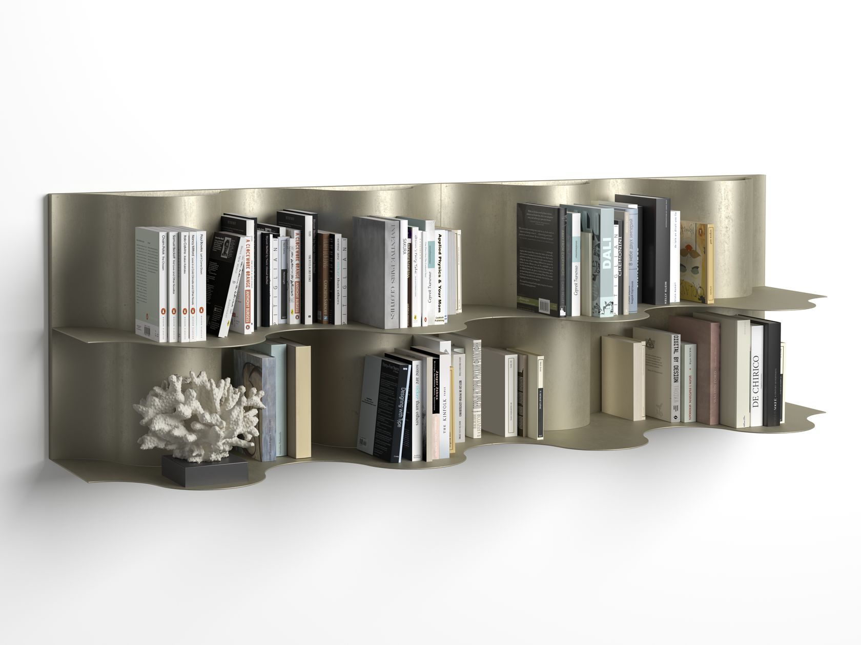 TIDE Modular floating steel bookcase By Natuzzi Italia | design Nika Zupanc