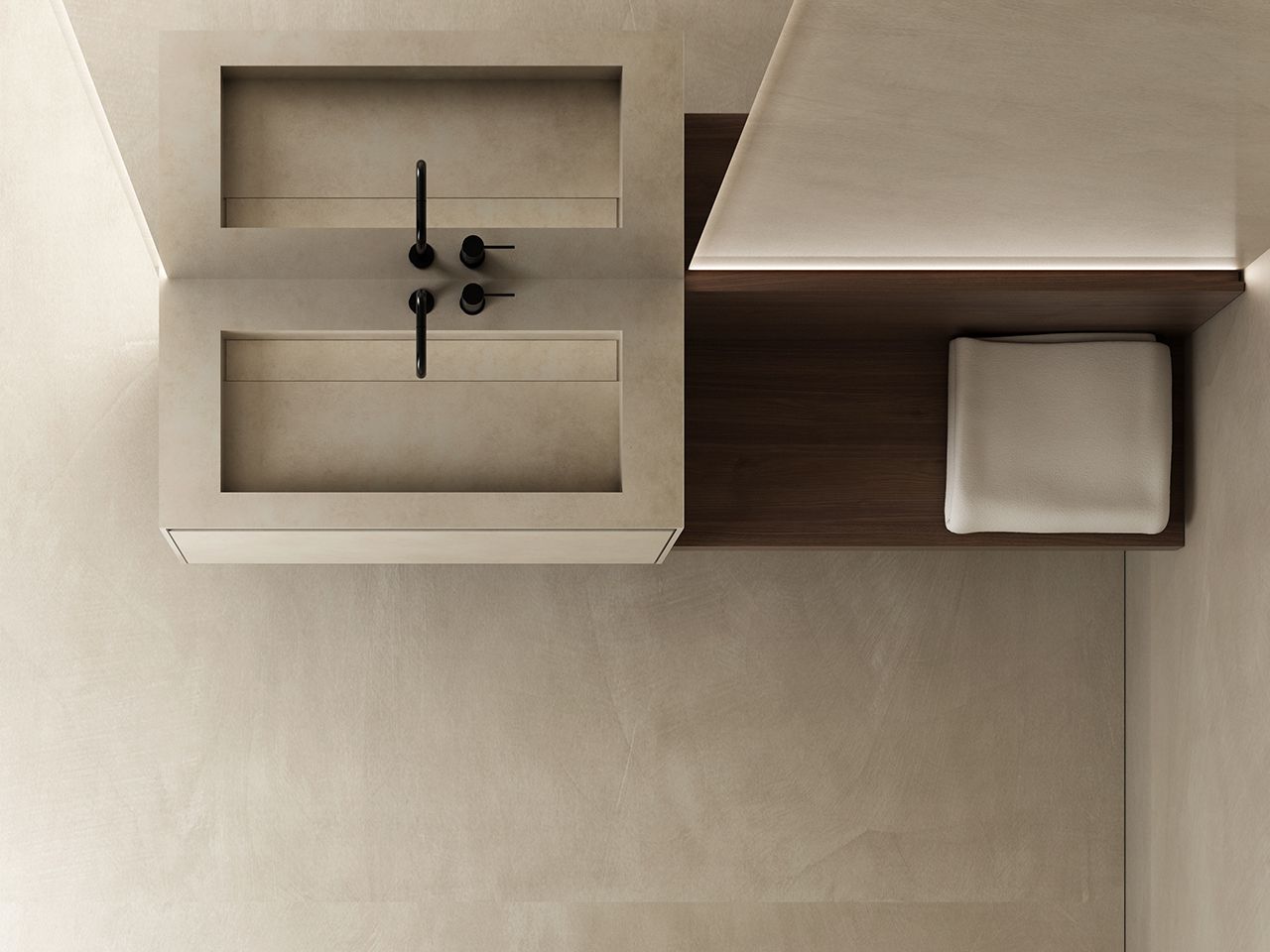 Single wall-mounted vanity unit with integrated washbasin TOSCA 10 ...