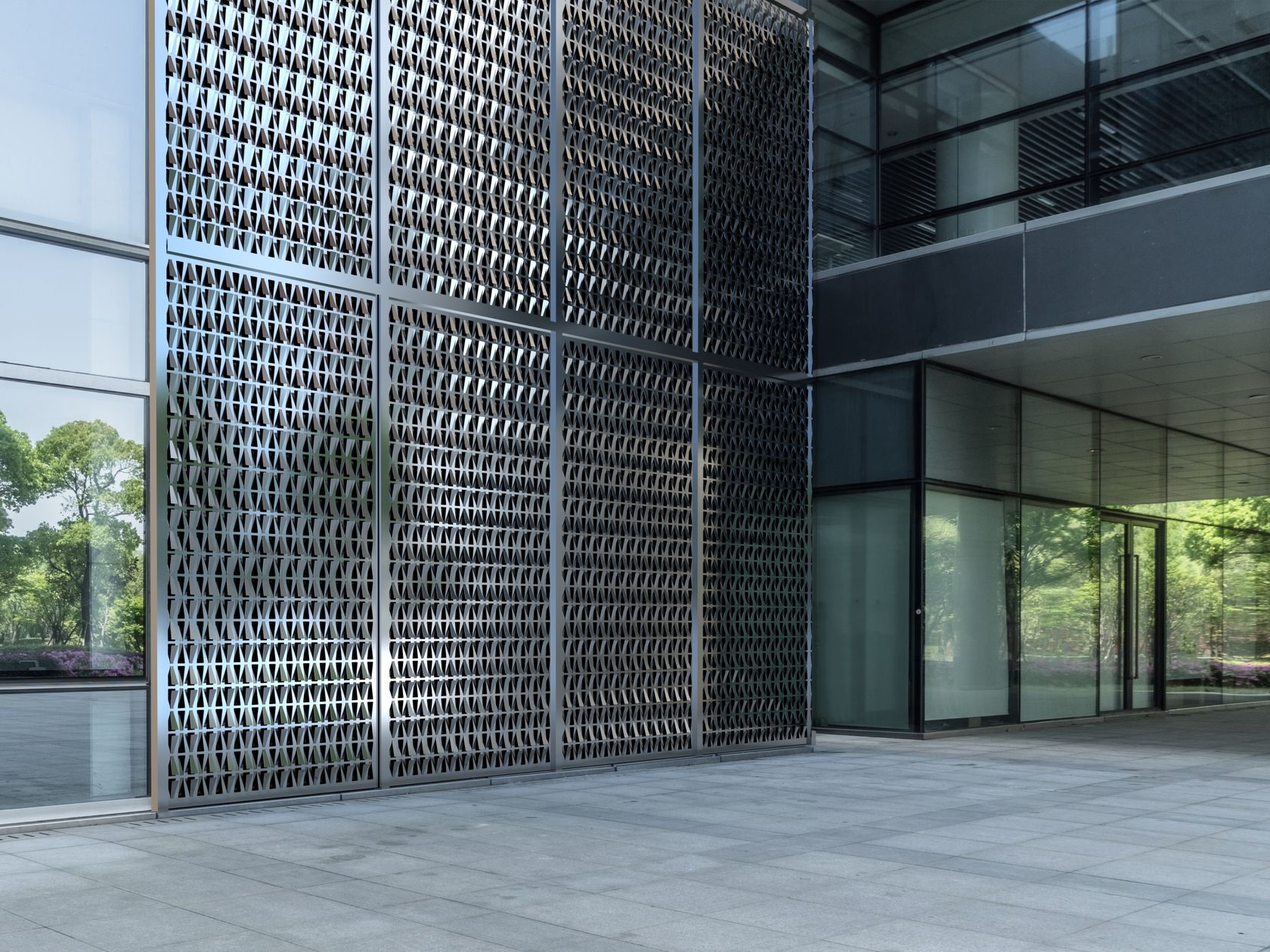 Perforated and embossed sheet for facade TRAPEZE By Punto Design