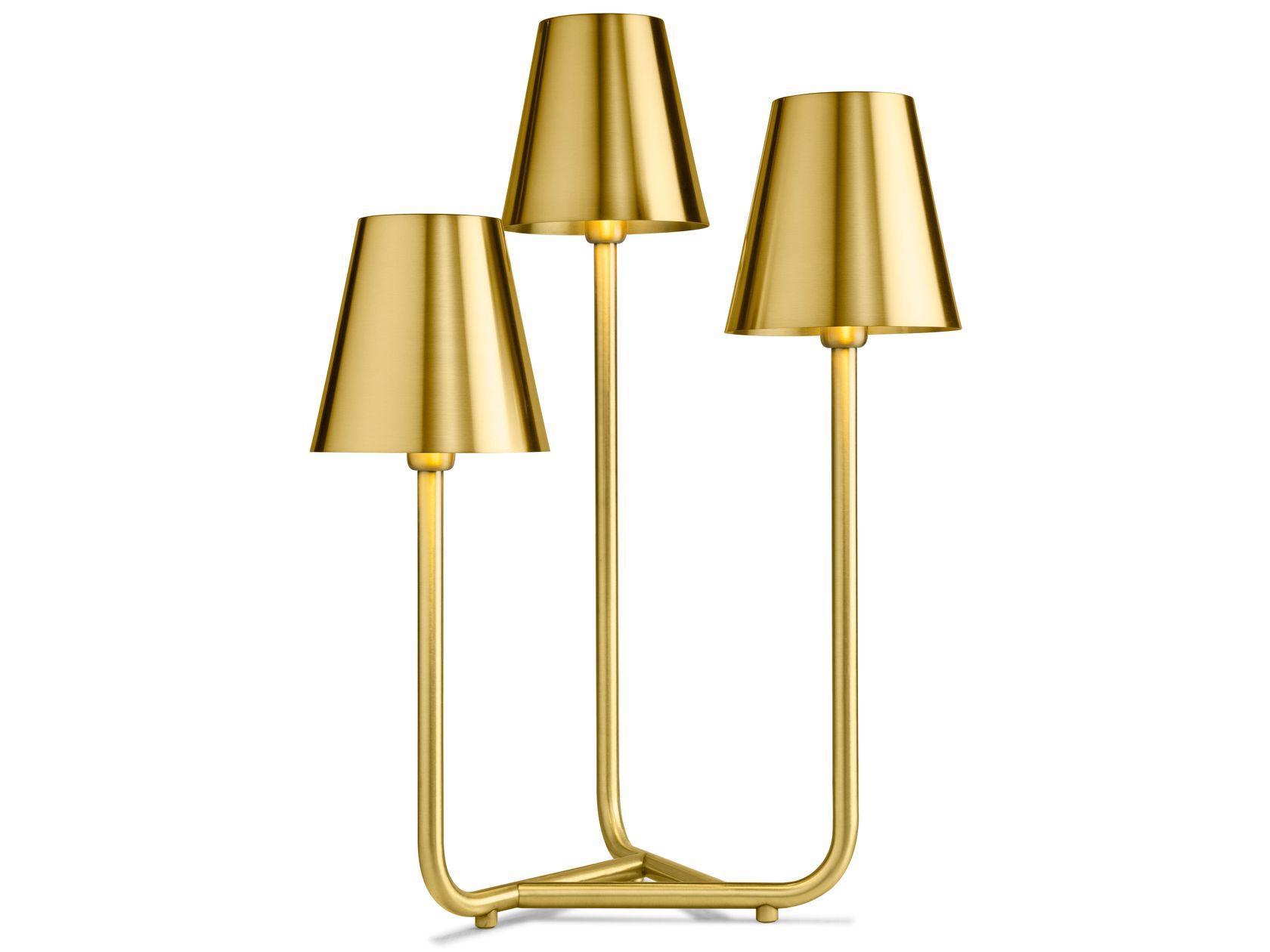 Satin brass table lamp TRIO By GHIDINI1961 design Aldo Cibic