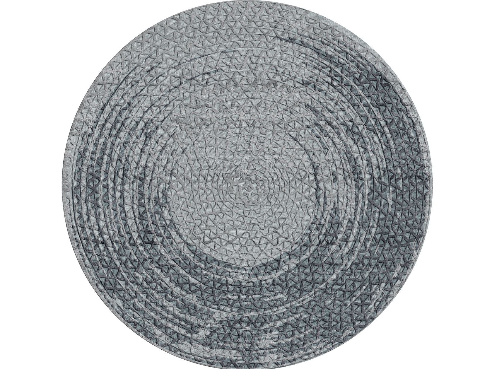 TRIPLE WAVES | Round rug Patterned round rug in New Zealand wool and ...