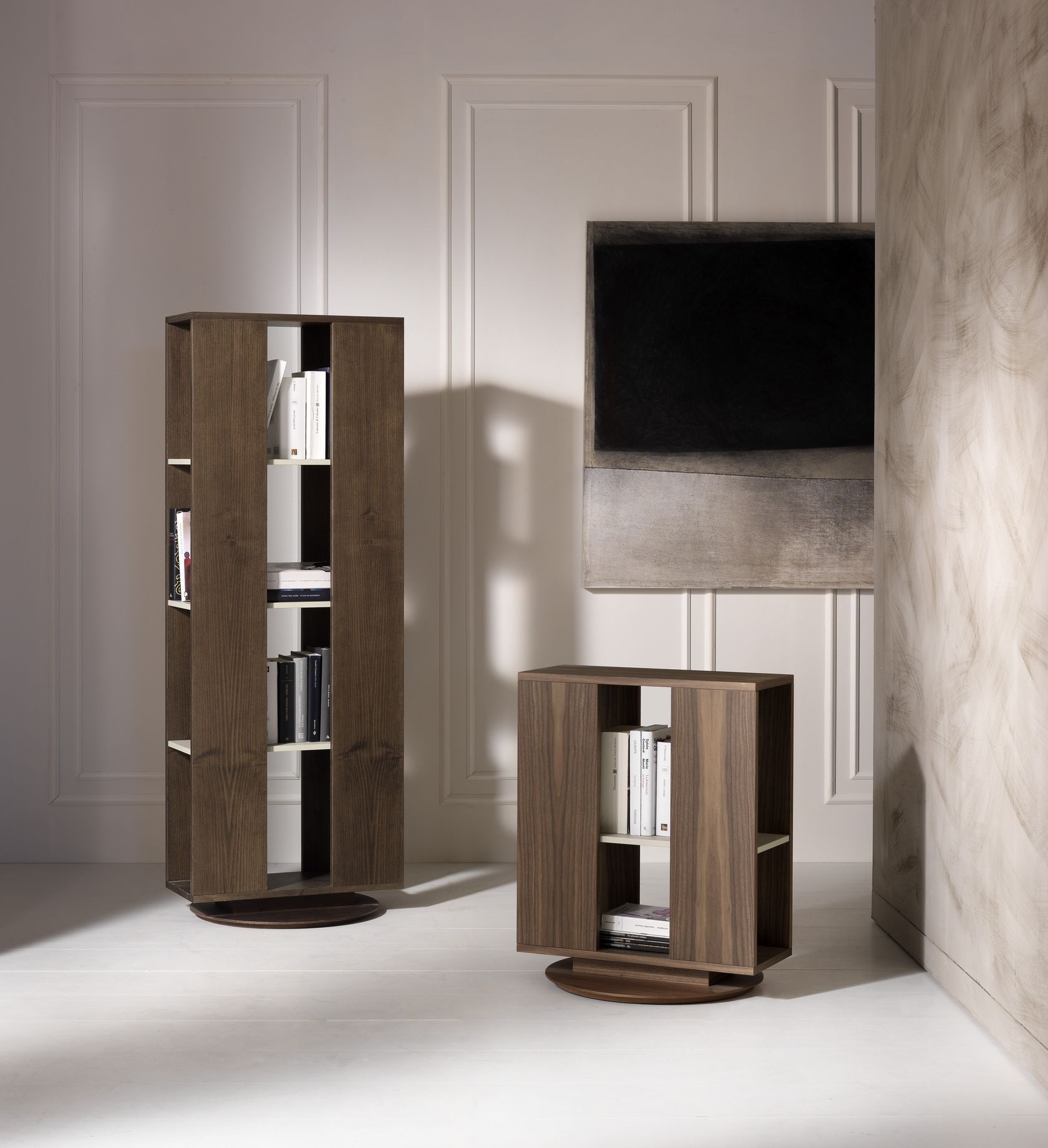 TROLLEY Swivel wooden bookcase By Pacini & Cappellini | design Fabio ...