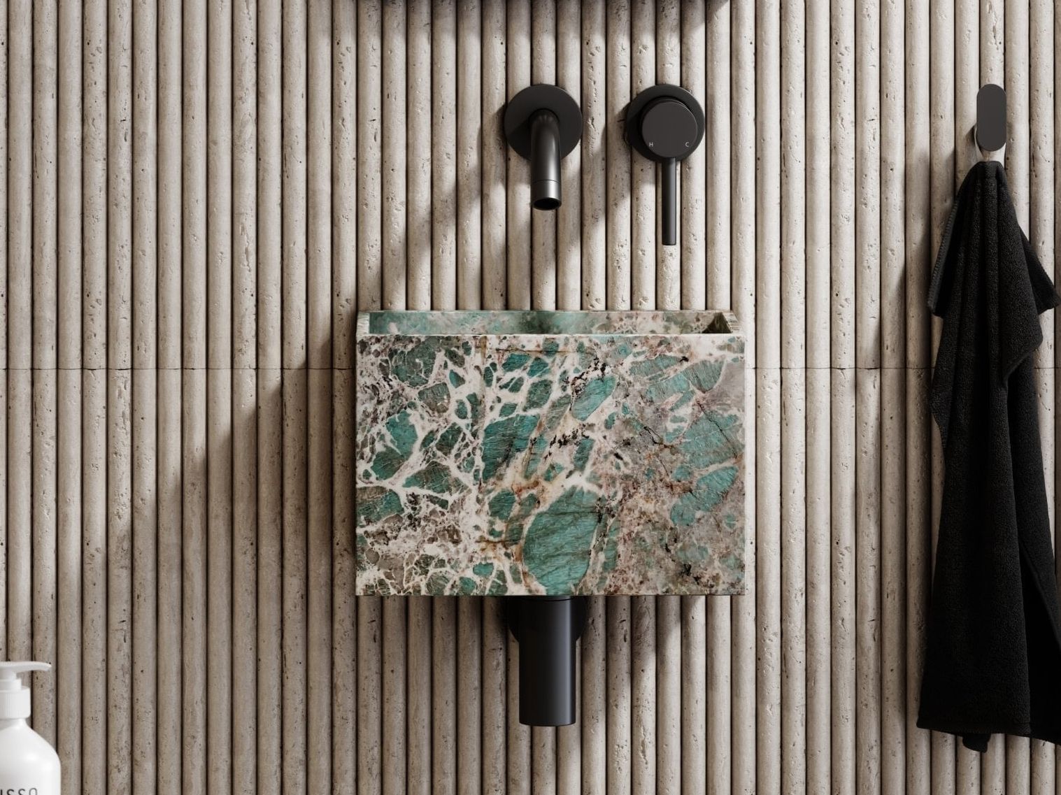 TUCCI | Marble handrinse basin Rectangular wall-mounted marble ...