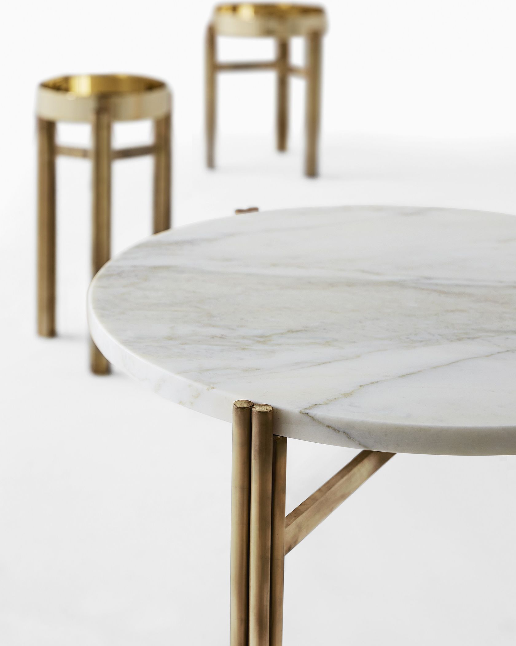 TWELVE Round brass coffee table By Gallotti&Radice | design Massimo ...