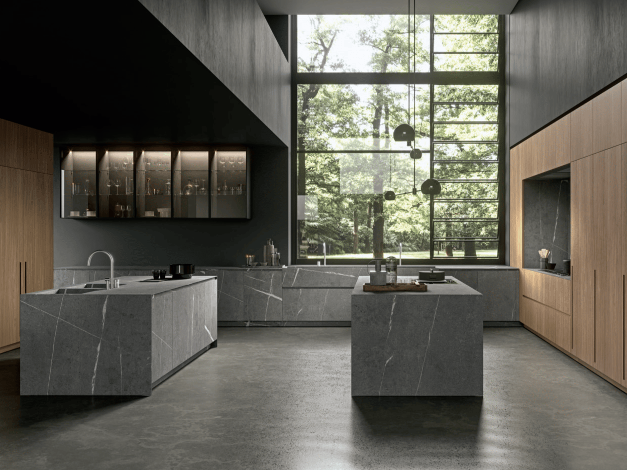 Walnut and stoneware kitchen with island TWENTY FLY Twenty Collection ...