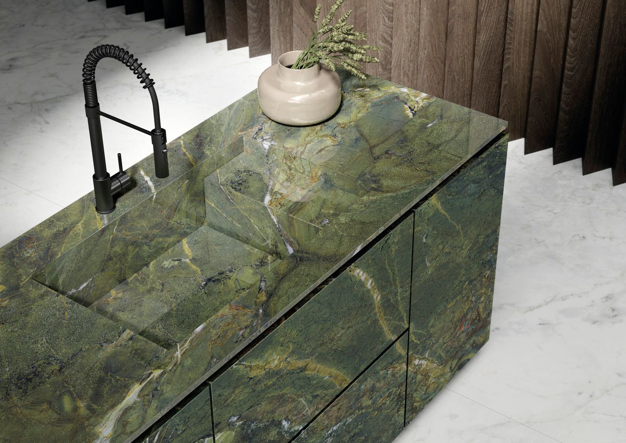 ULTRA MARMI - VERDE KARZAI Porcelain stoneware wall/floor slabs with ...