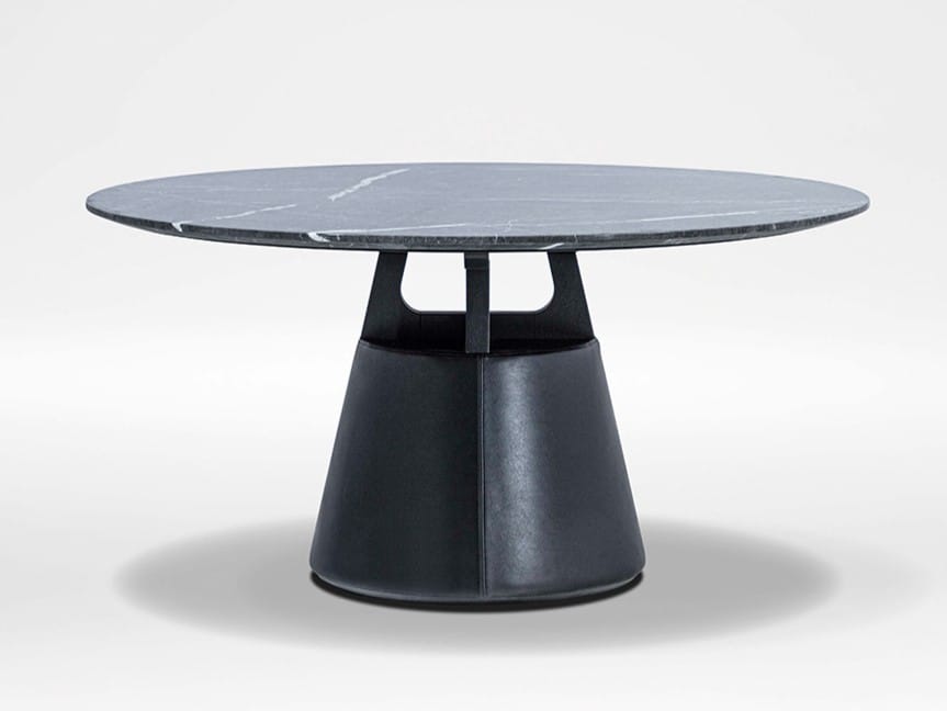 UNITY | Marble table Round table with marble top and eco leather base ...