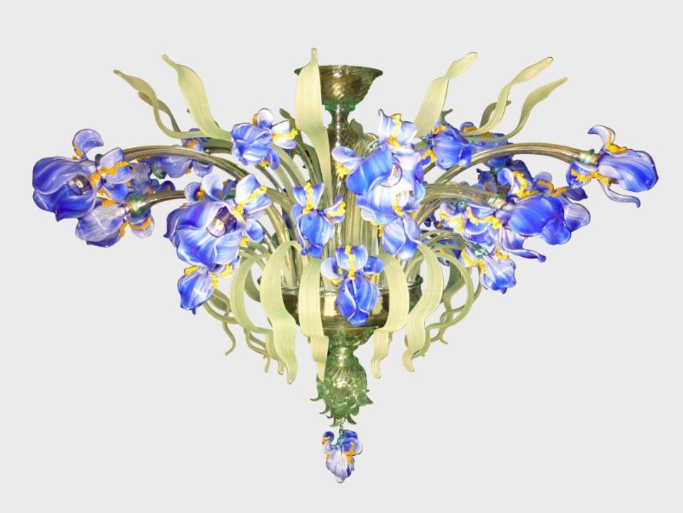VAN GOGH IRIS | Chandelier Murano glass chandelier By Sogni Di Cristallo