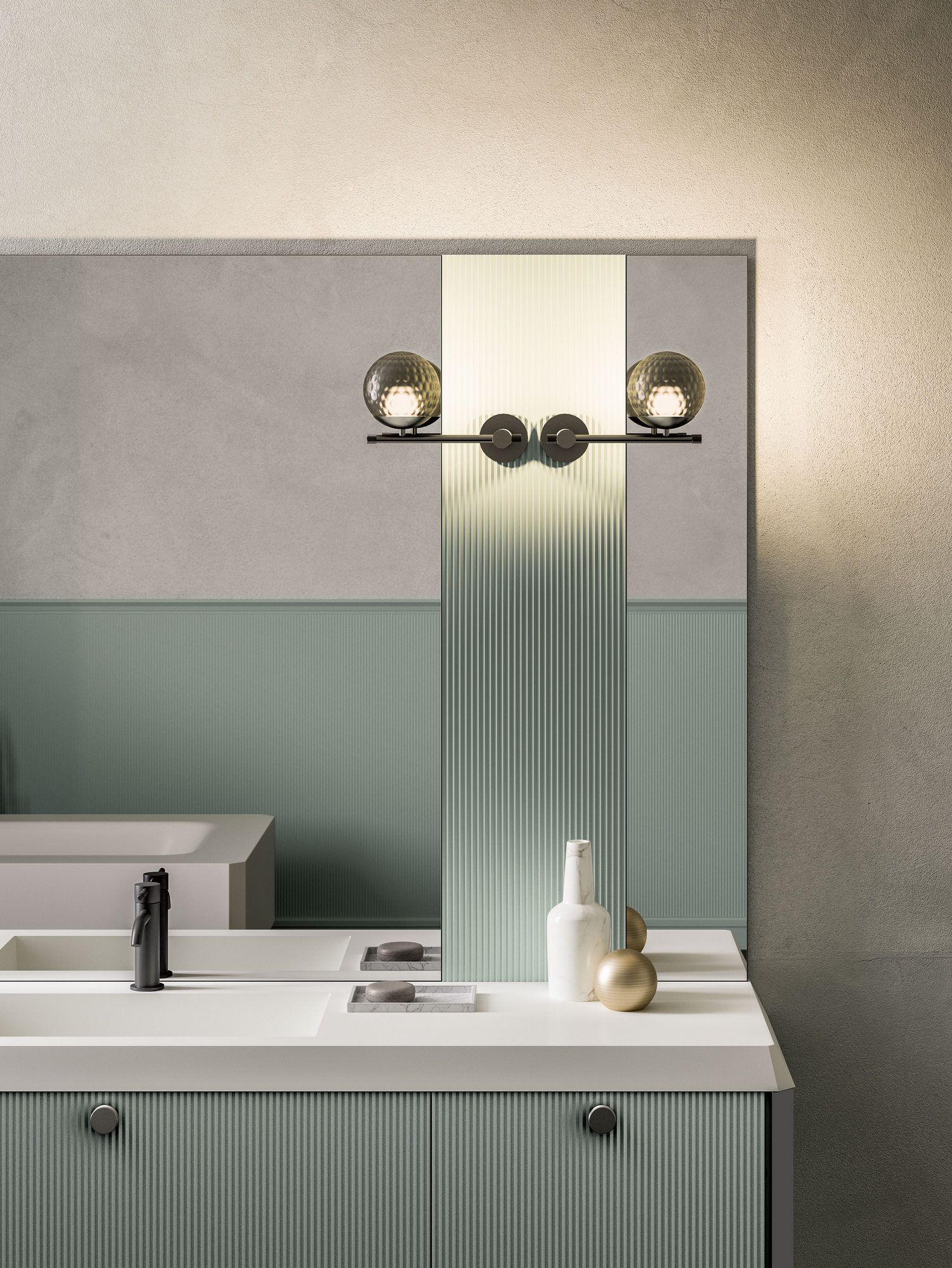 HONEY Single wall-mounted vanity unit with doors By Cerasa