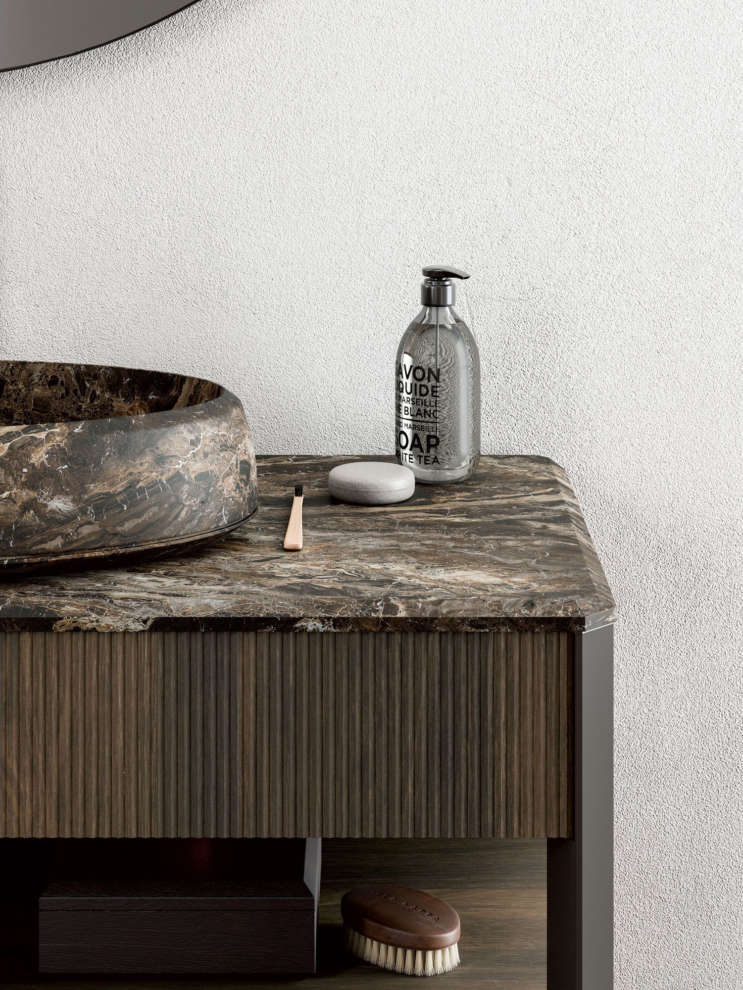 HONEY Single wall-mounted vanity unit with drawers By Cerasa